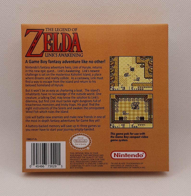 GAME BOY - the Legend of Zelda Link's Awakening- Box Cover Only - Etsy