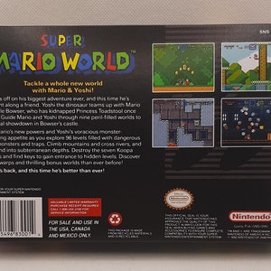 SNES - Super Mario World - Box Cover Only - Etsy