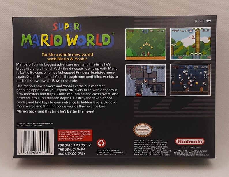 SNES - Super Mario World - Box Cover Only - Etsy