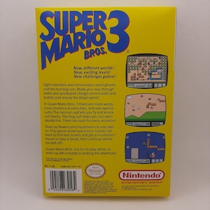 NES Super Mario Bros. 3 - Box Cover Only - Etsy