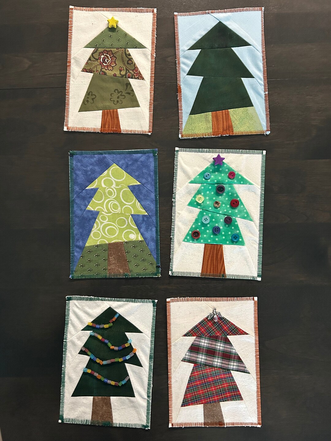 Pattern for Christmas Tree Postcard and Holiday Gift Package Postcard ...