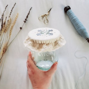 Hand Embroidered Jar Cover for Sourdough Starter & Kombucha Scoby ...