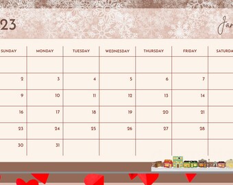 Printable 2023 Monthly Calendar - Colourful Paint Texture Design - Etsy