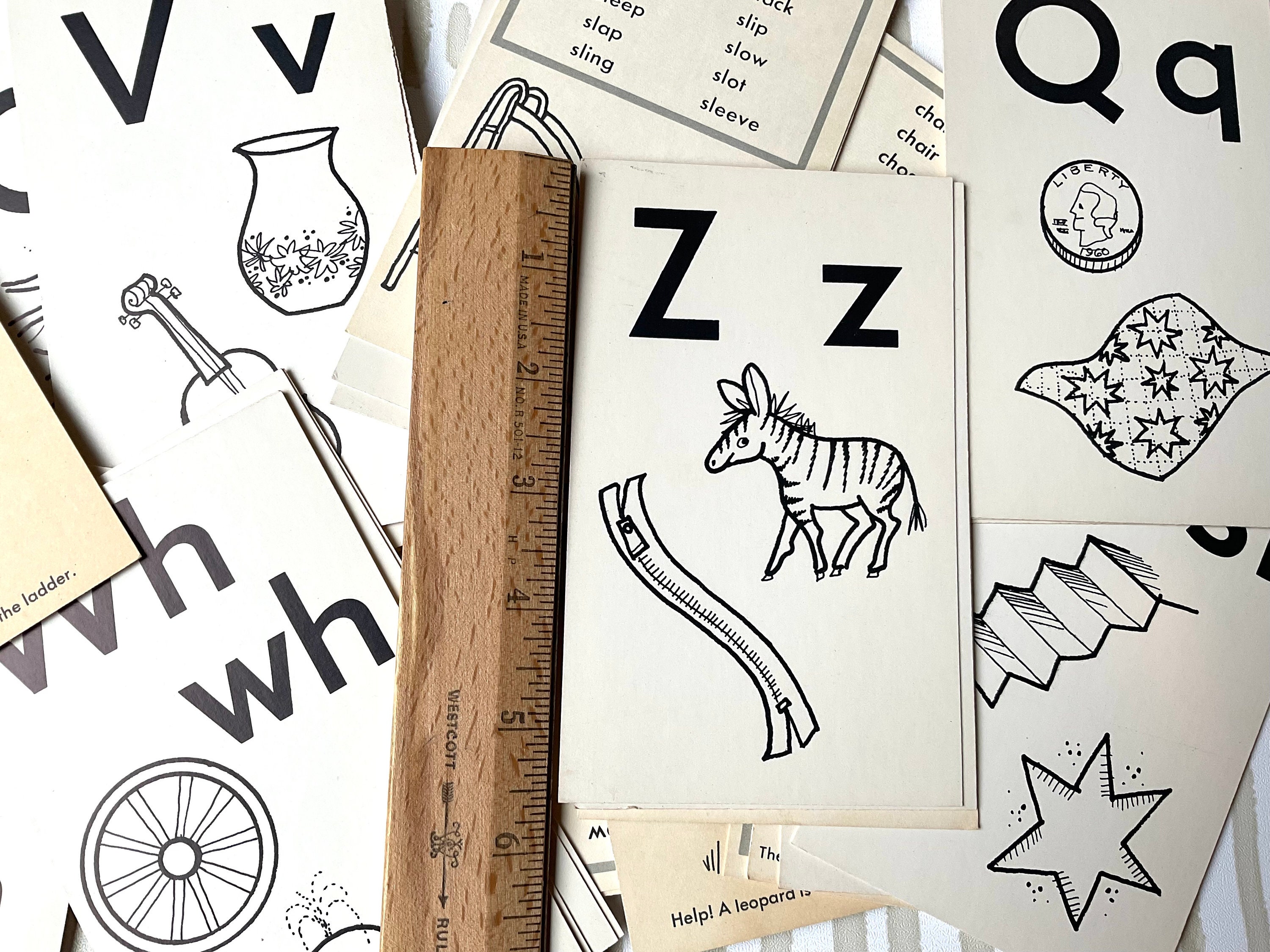 Vintage Alphabet Flash Cards for Junk Journals Altered Books - Etsy