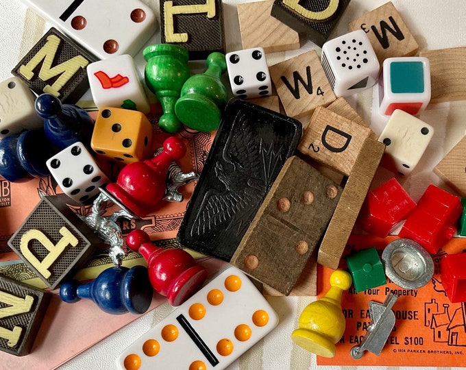 Vintage Game Pieces for Art Work, Craft Projects, Collecting, Jewelry ...