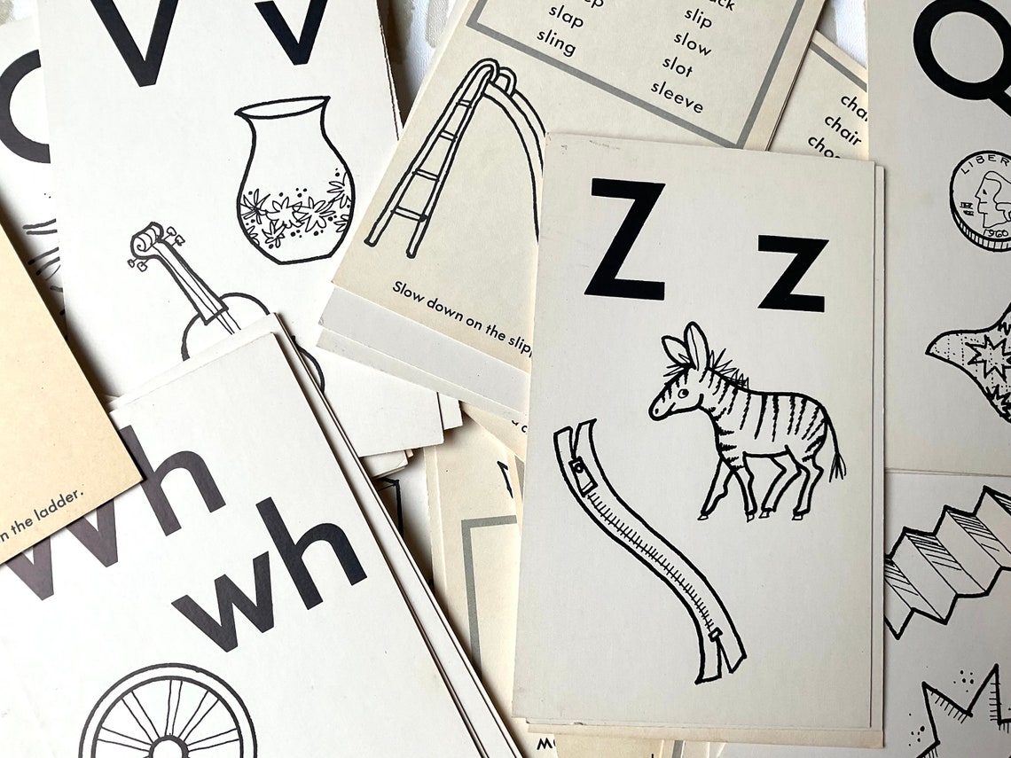 Vintage Alphabet Flash Cards for Junk Journals, Altered Books, Vintage ...