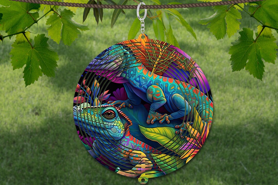 Bright Colors Iguana Wind Spinner - Etsy