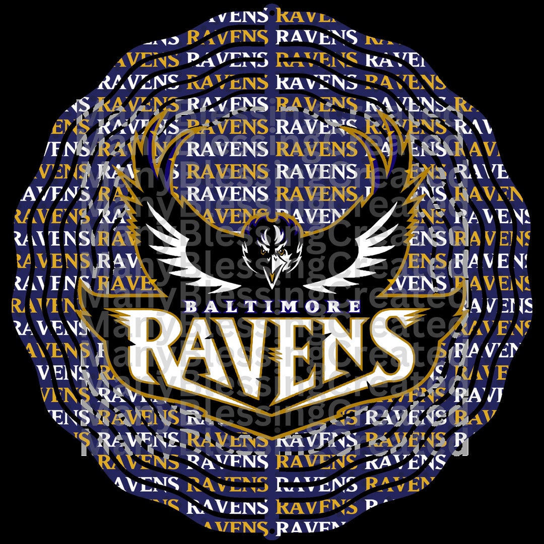 Baltimore Football Wind Spinner Word Wings Open - Etsy
