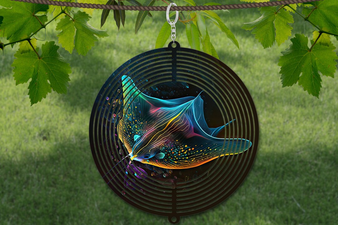 Black Neon Stingray Wind Spinner - Etsy