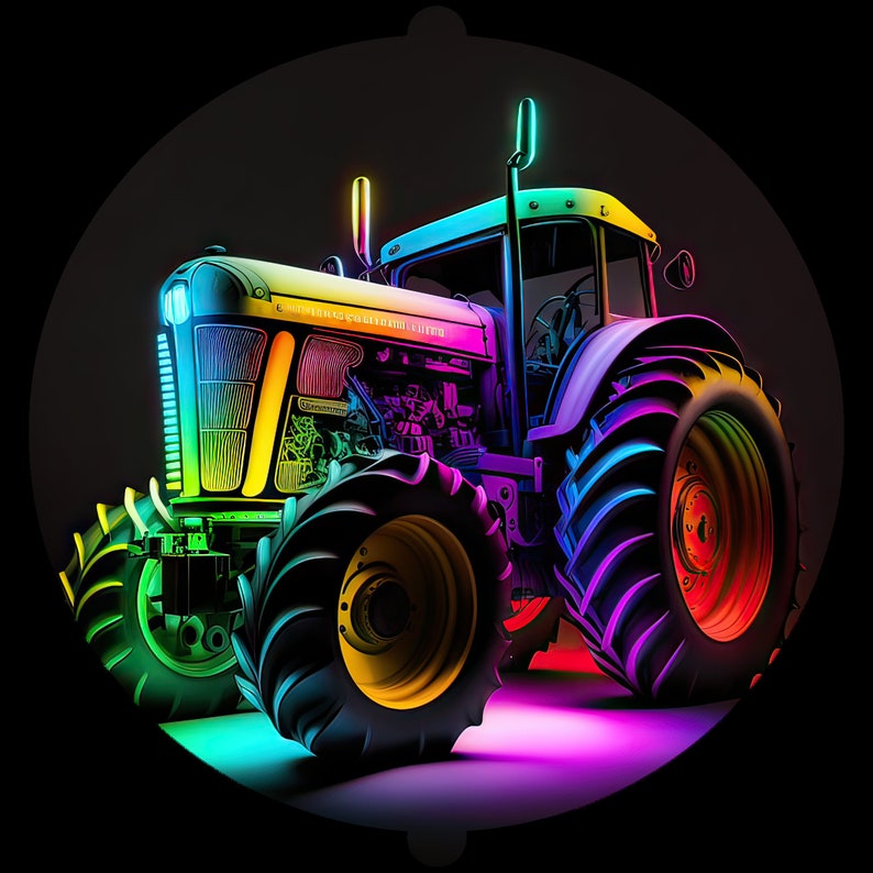 Black Neon Tractor Wind Spinner - Etsy