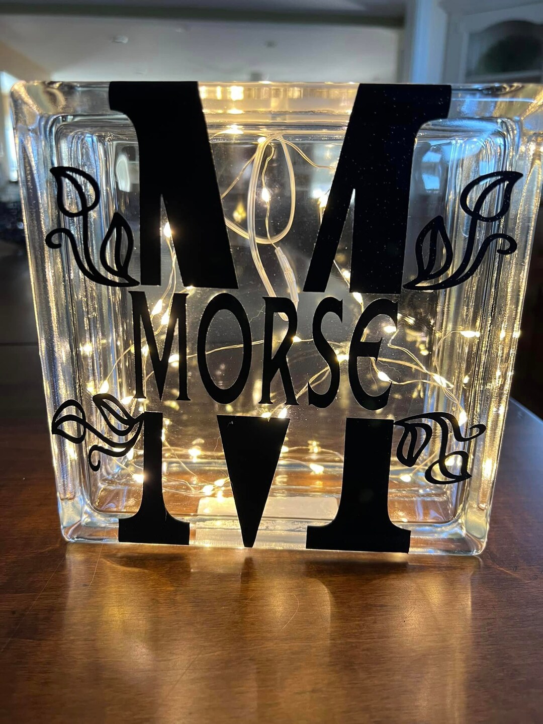 Initial/last Name Glass Block - Etsy