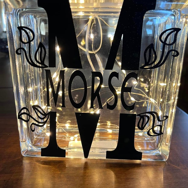 Personalized Glass Block With Last Name - Etsy