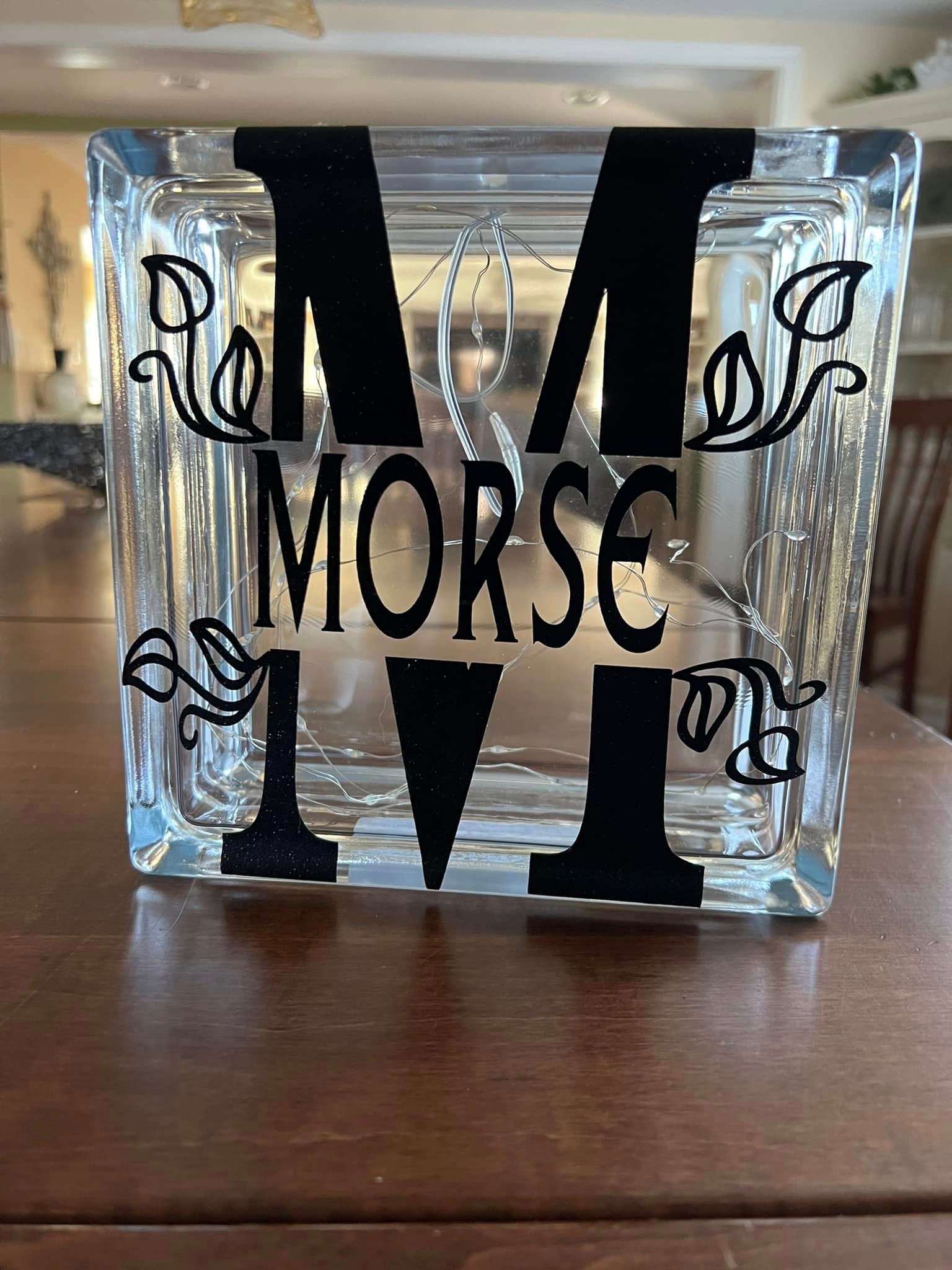 Initial/last Name Glass Block - Etsy