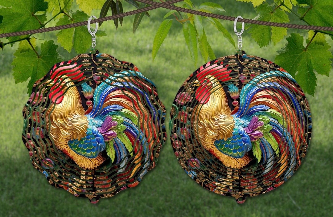 Black Neon Rooster Wind Spinner - Etsy