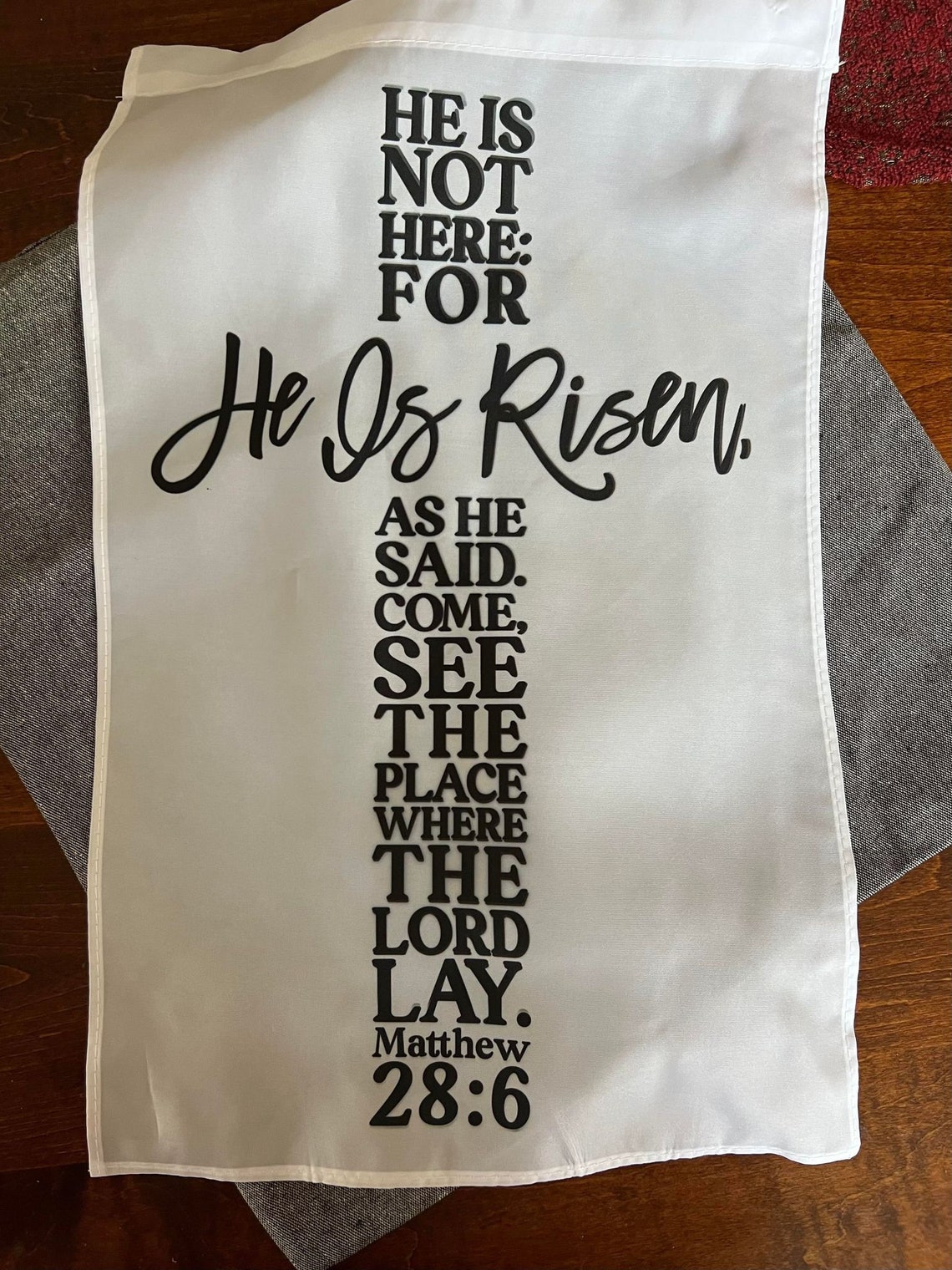 He is Risen Word Art Cross Sublimation Garden Flag - Etsy