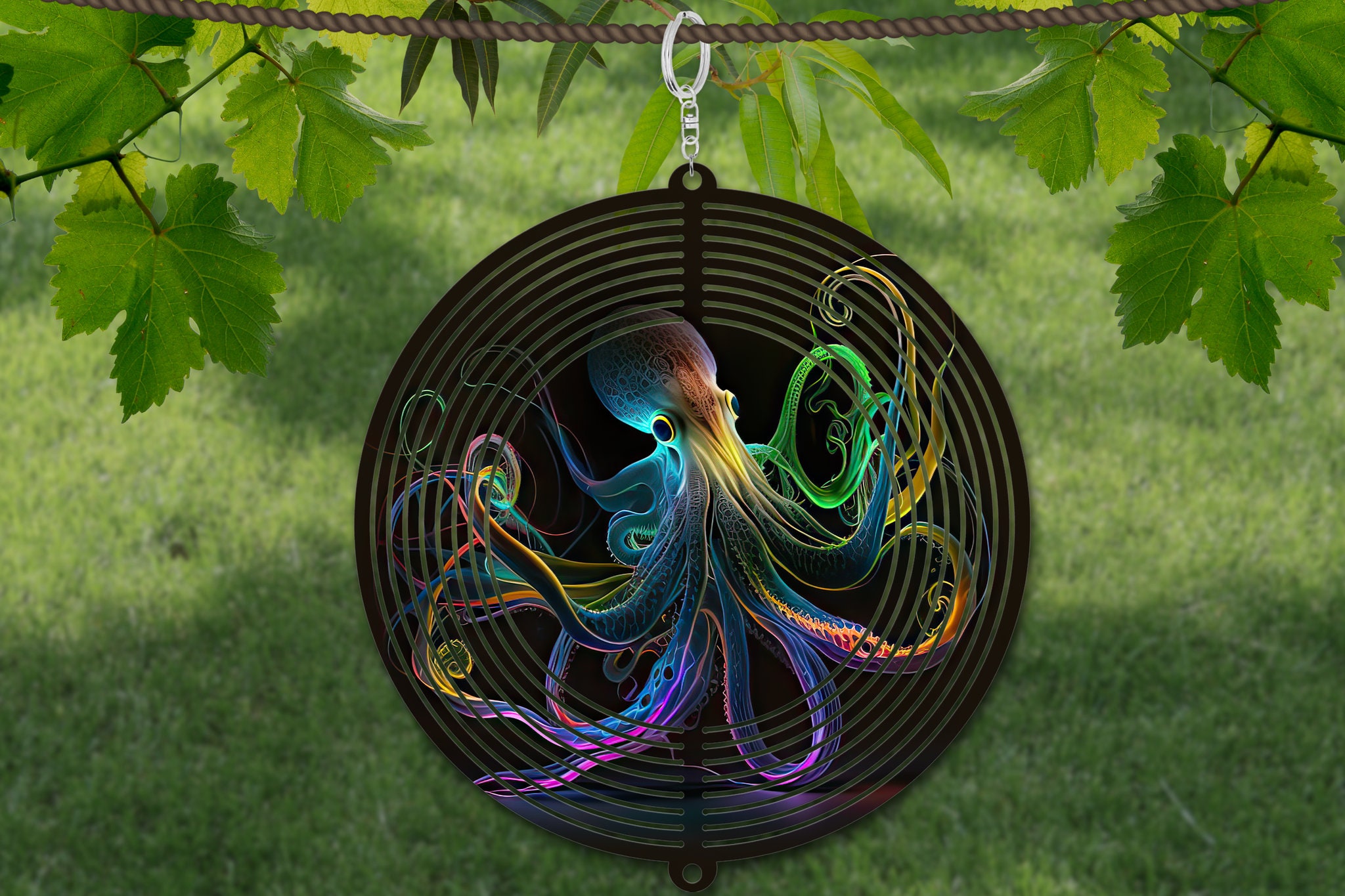 Black Neon Octopus Arms Wind Spinner - Etsy