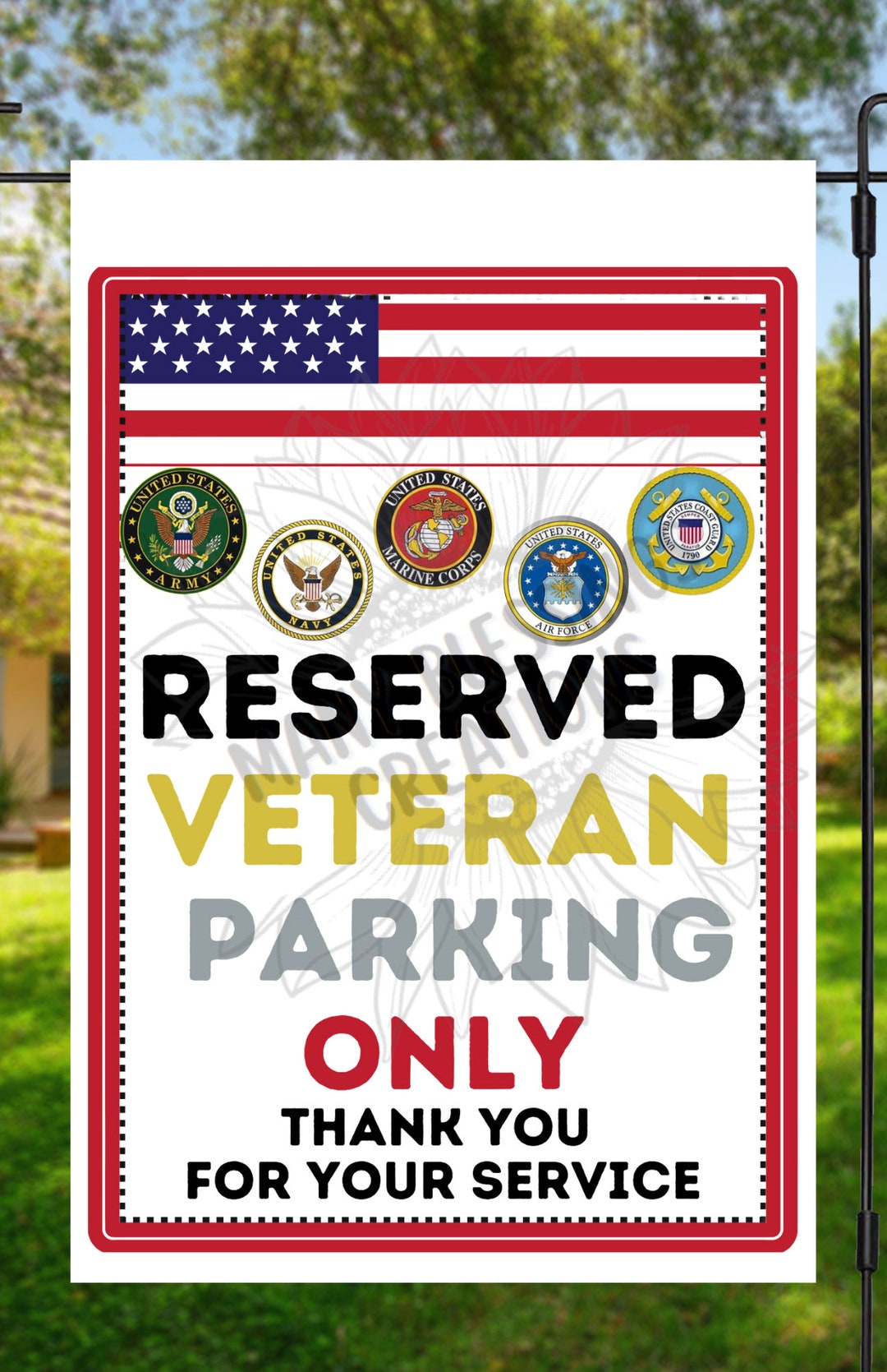 ALL Veterans Parking Sign Sublimation Garden Flag - Etsy