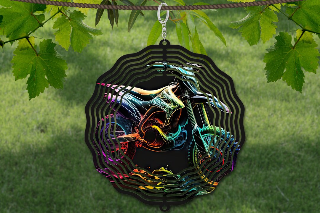 Black Neon Motor Bike Wind Spinner - Etsy