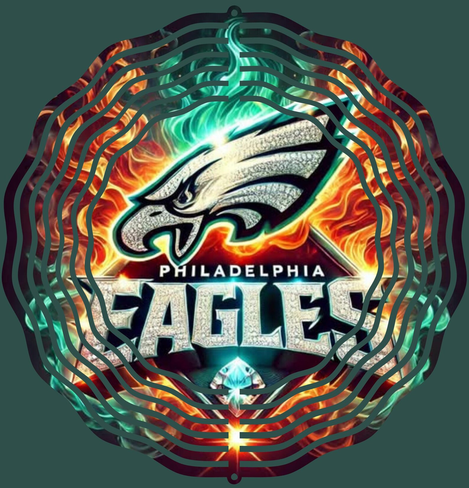 PA Eagles Football Aflame Spinner - Etsy