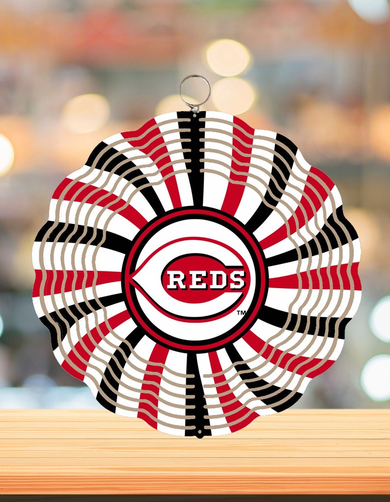 Reds Baseball Wavy Team Wind Spinner - Etsy