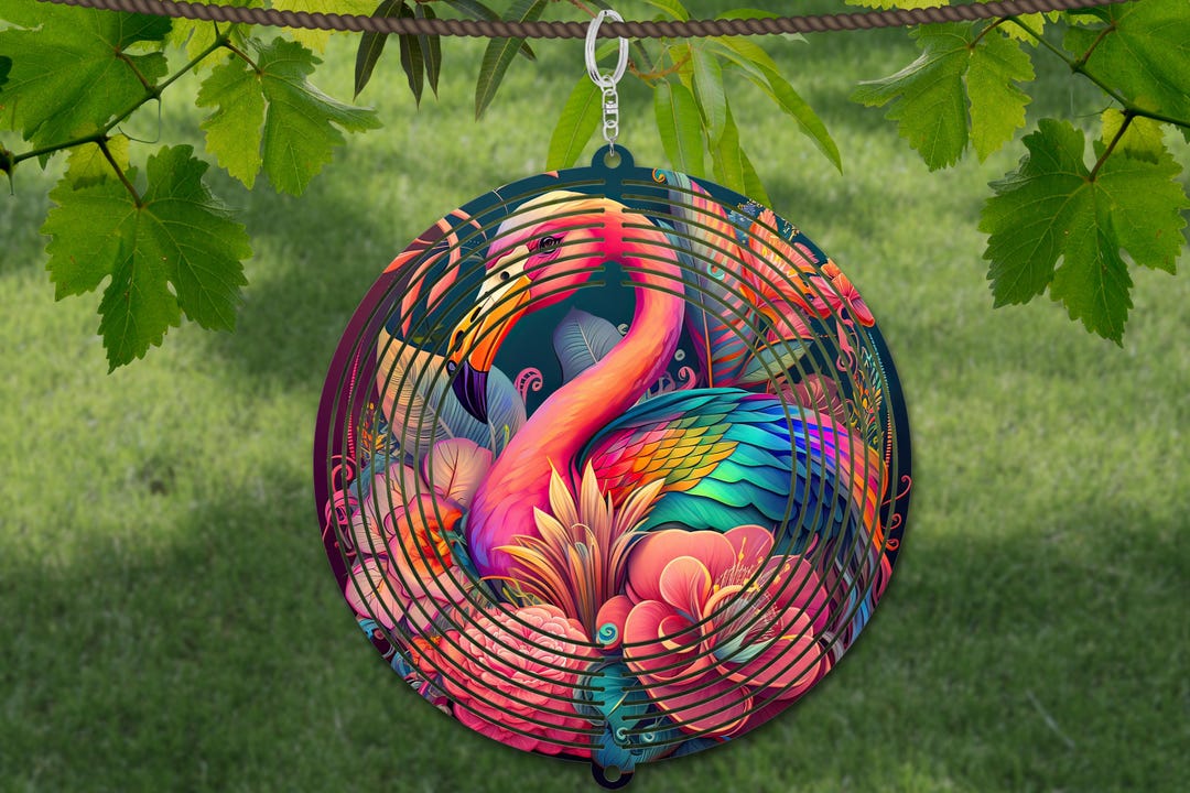 Bright Colors Flamingo Flow Wind Spinner - Etsy