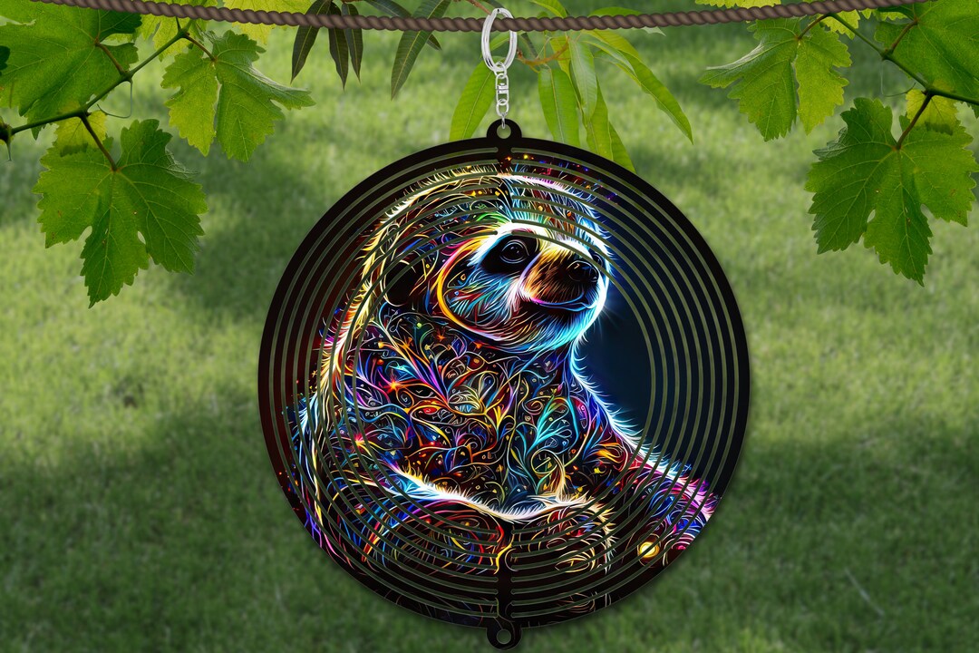 Black Neon Sloth Wind Spinner - Etsy