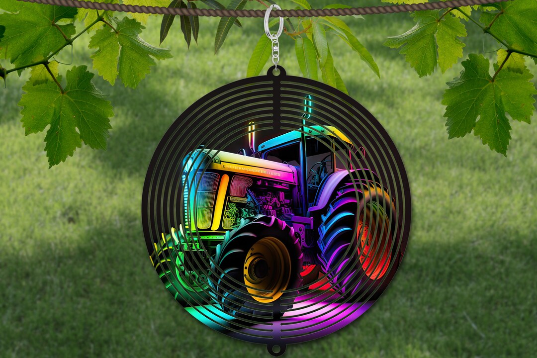 Black Neon Tractor Wind Spinner - Etsy