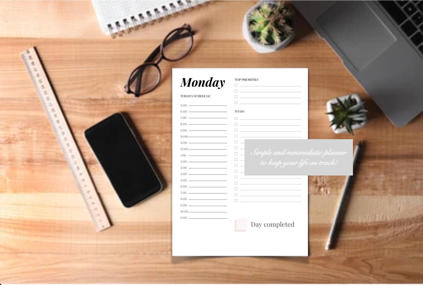 Complete Weekly Planner Printable, Instant Download, Simple and ...