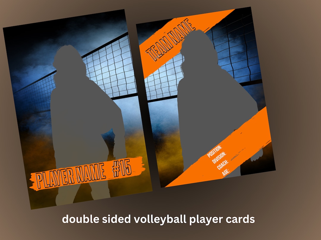 Volleyball Player Cards Volleyball Photography Templates - Etsy