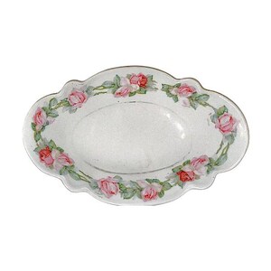 Vintage German Pink Rose Porcelain Decor Plate - Etsy