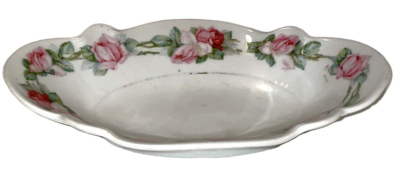 Vintage German Pink Rose Porcelain Decor Plate - Etsy