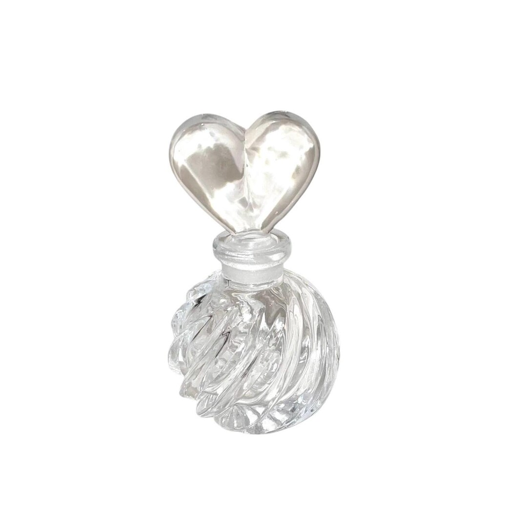 Vintage Glass Perfume Decanter Bottle With Heart-shaped Dauber Stopper ...