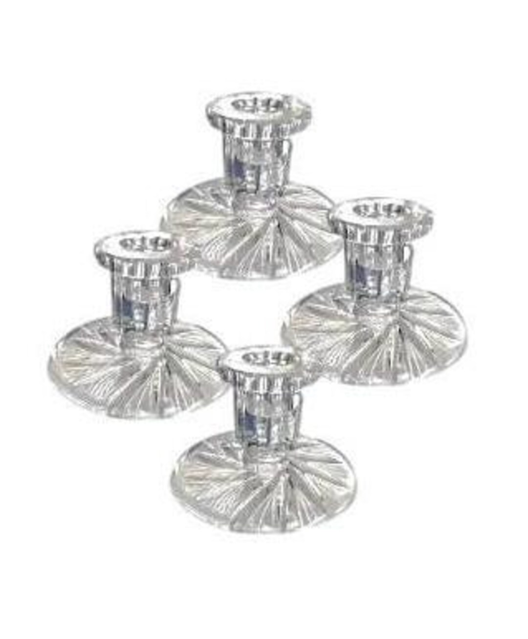 2 Pairs of American Cut Crystal Pinwheel Candlestick Holders - Etsy
