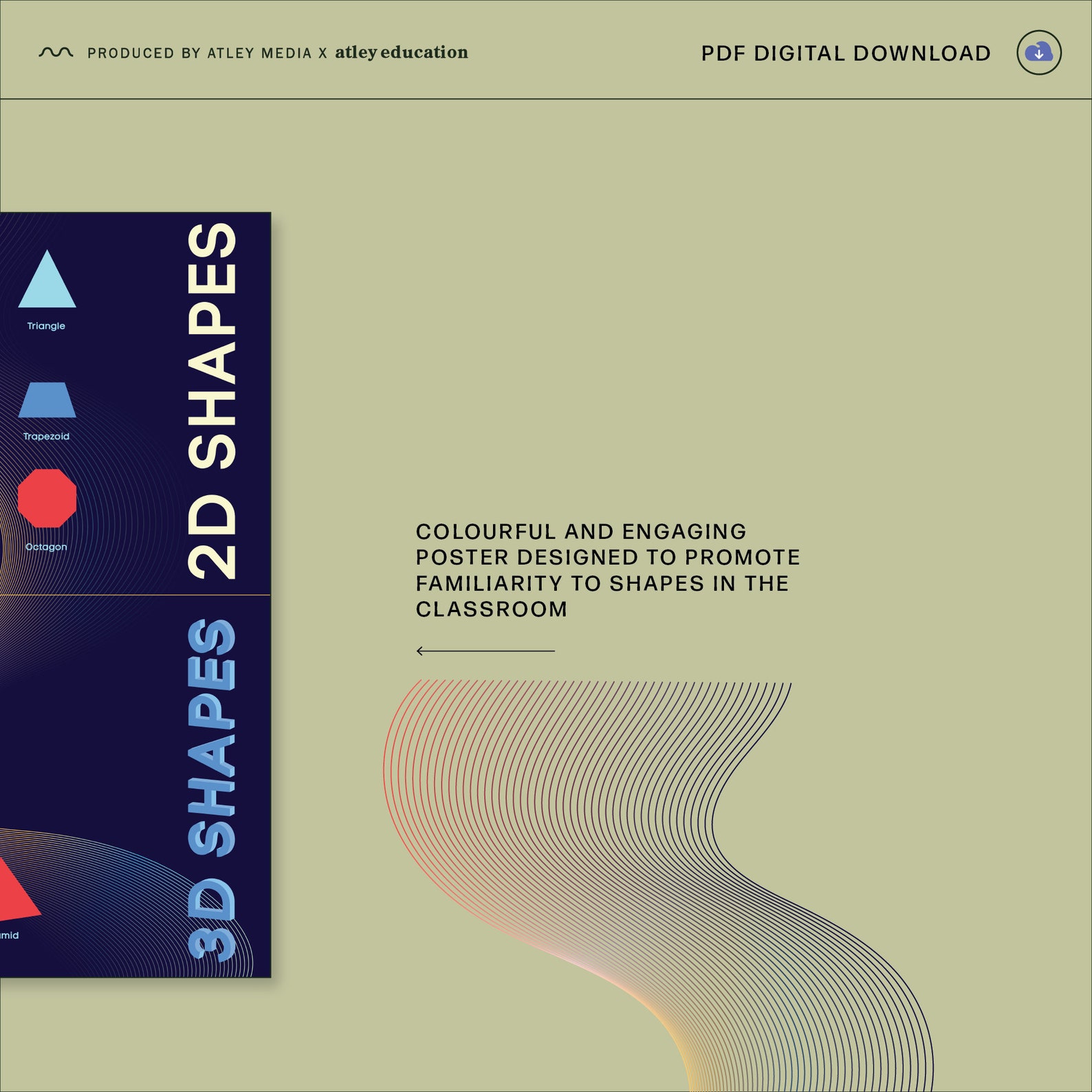 2D and 3D Shapes A3 Math Classroom Poster - Colourful and Engaging ...