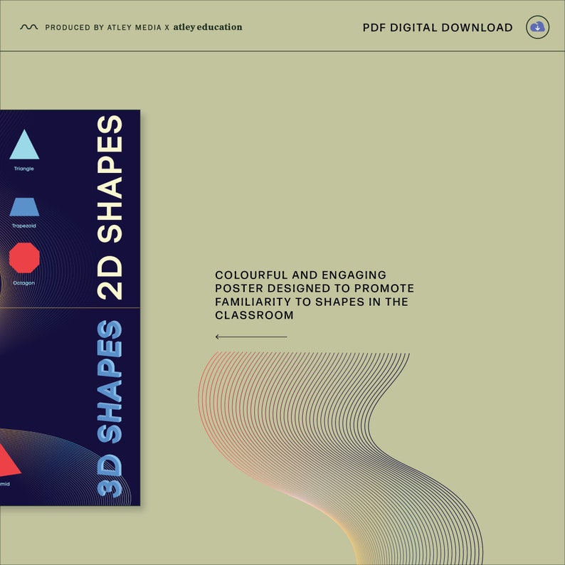 2D and 3D Shapes A3 Math Classroom Poster - Colourful and Engaging ...