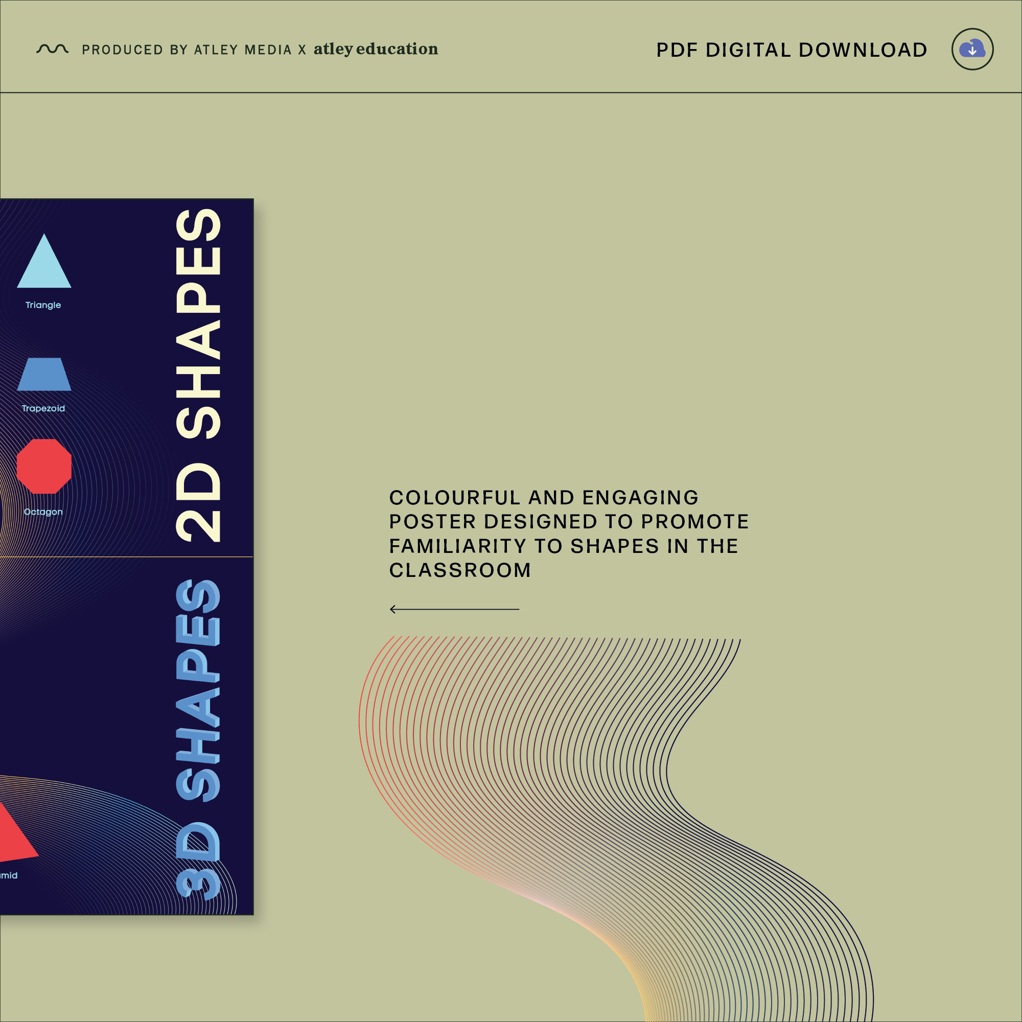 2D and 3D Shapes A3 Math Classroom Poster - Colourful and Engaging ...