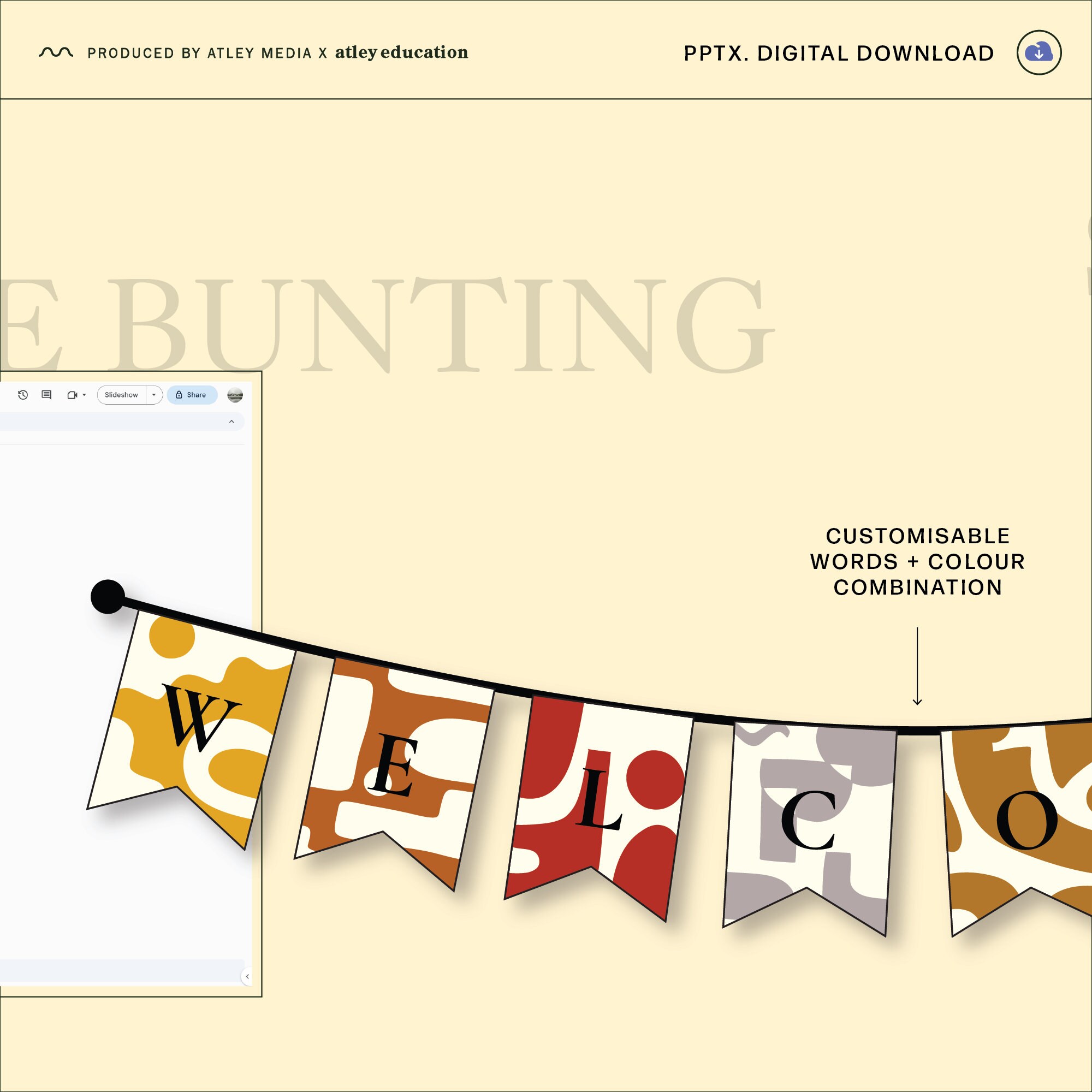 EDITABLE Bunting Classroom Décor Scandinavian Abstract Art Back to ...