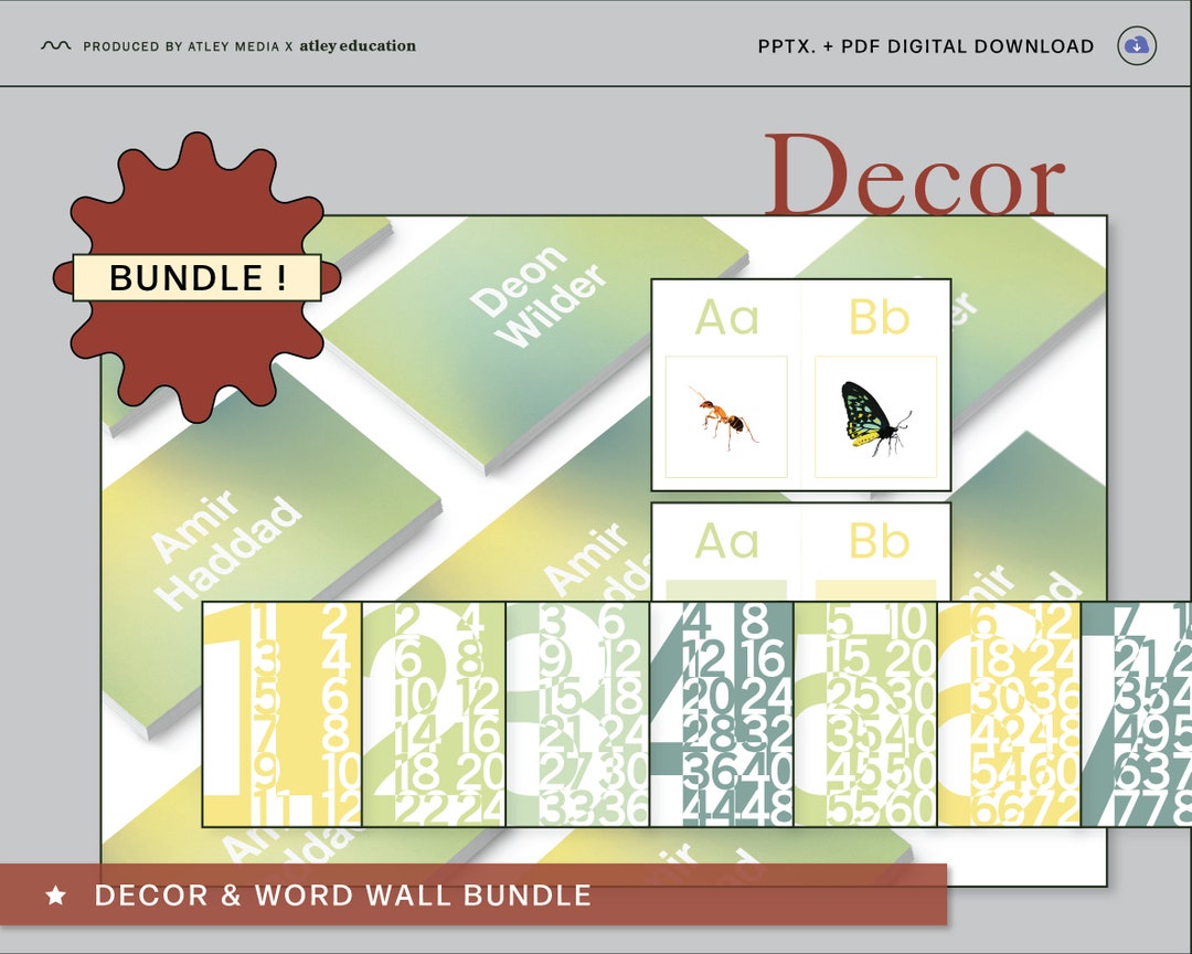 EDITABLE BUNDLE - Light Calm Gradient Classroom Décor | Classroom Theme ...