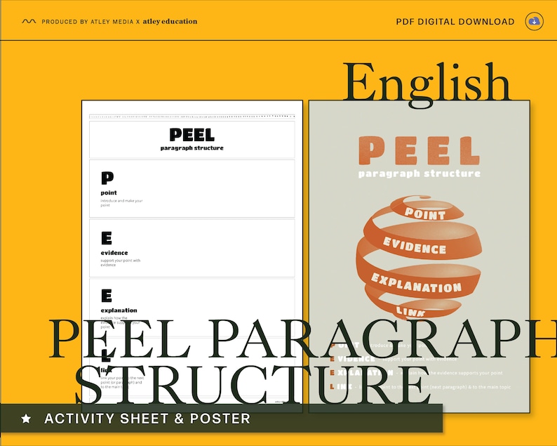 PEEL Paragraph Structure Activity & Classroom Poster - A4 PDF, Easily ...