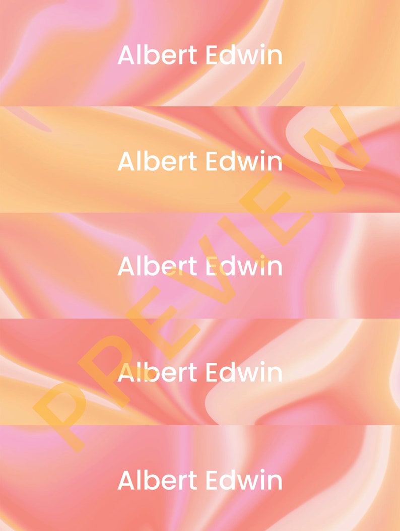 EDITABLE Sunset Holographic Name Plates, Labels, Name Tags & Table ...