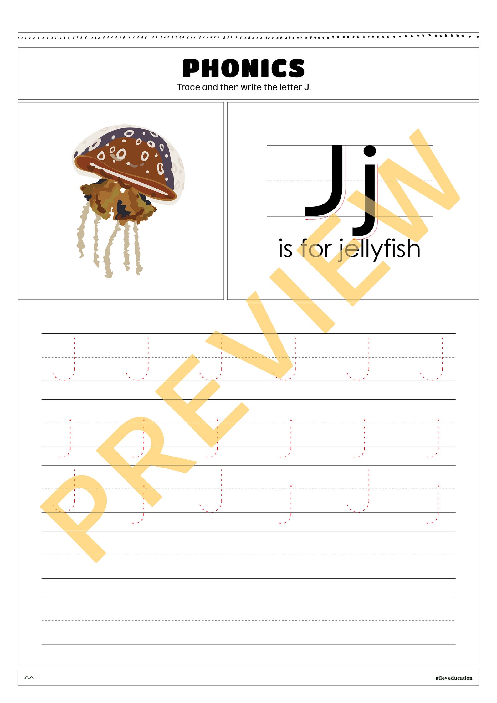 Phonics Animal Alphabet Tracing & Writing Worksheets - Letter Formation ...