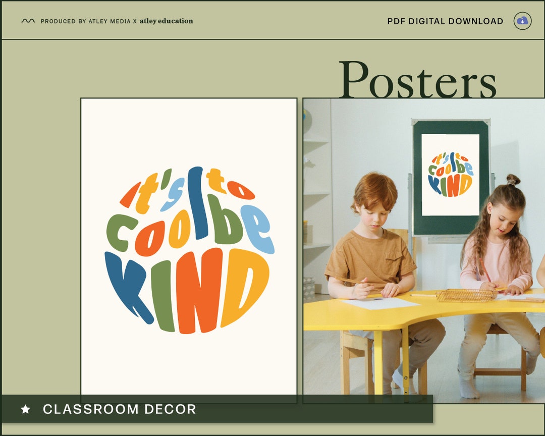 It's Cool to Be Kind Poster Décor - Back to School Classroom Décor ...