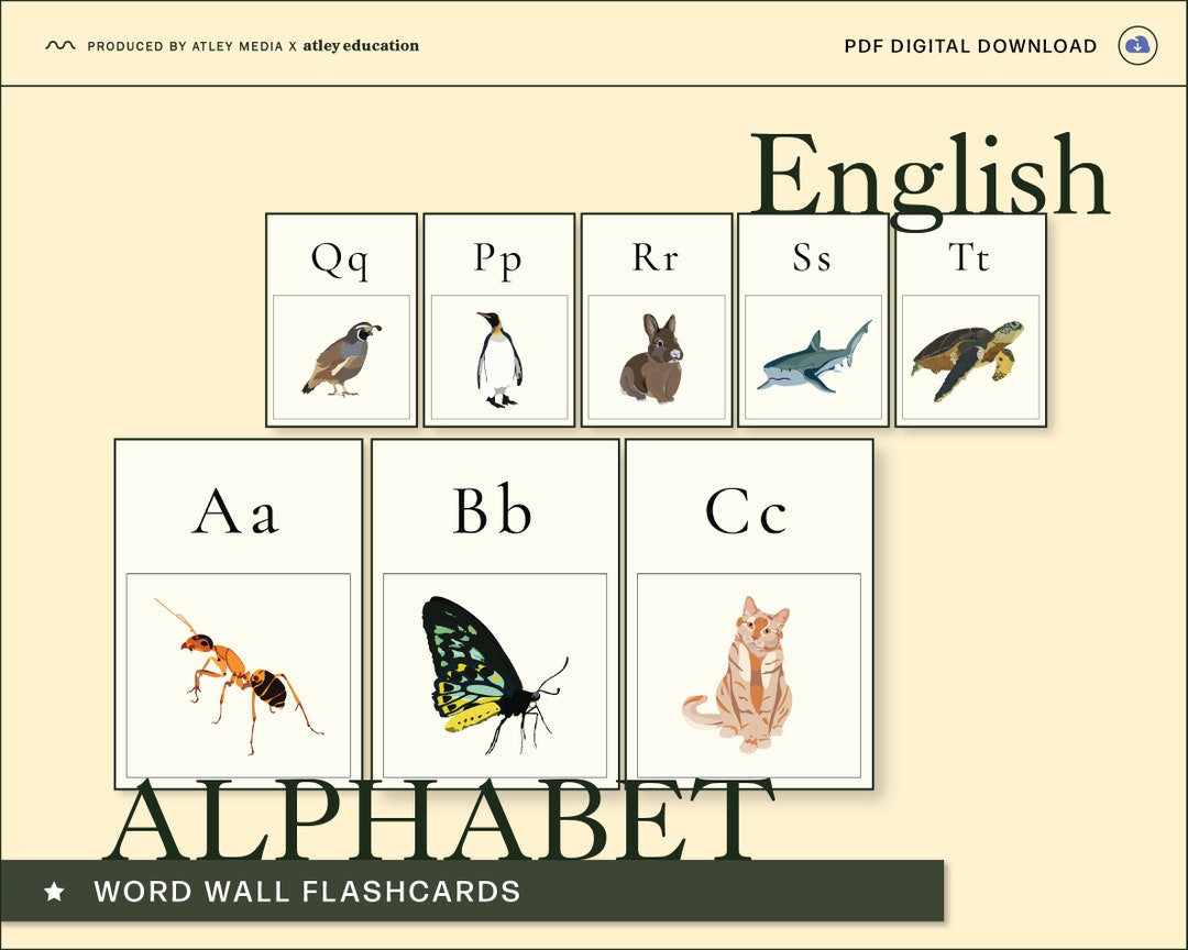 ABC Alphabet Cards - Word Wall Classroom Décor Pack | Alphabet Letters ...