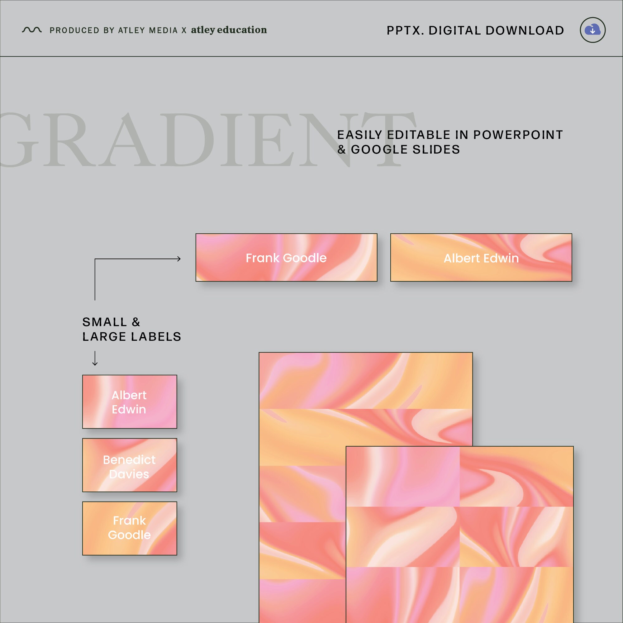 EDITABLE Sunset Holographic Name Plates, Labels, Name Tags & Table ...