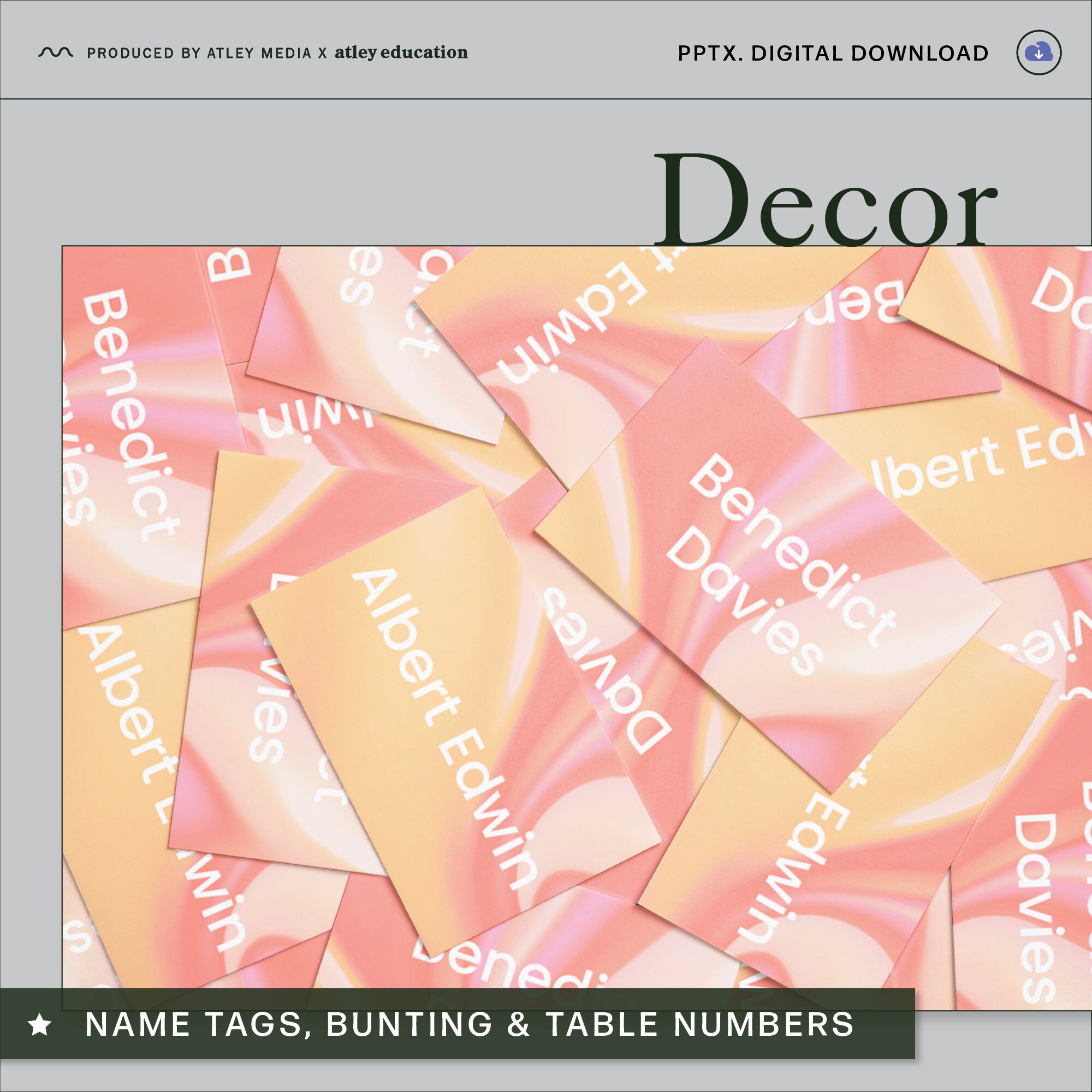 EDITABLE Sunset Holographic Name Plates, Labels, Name Tags & Table ...