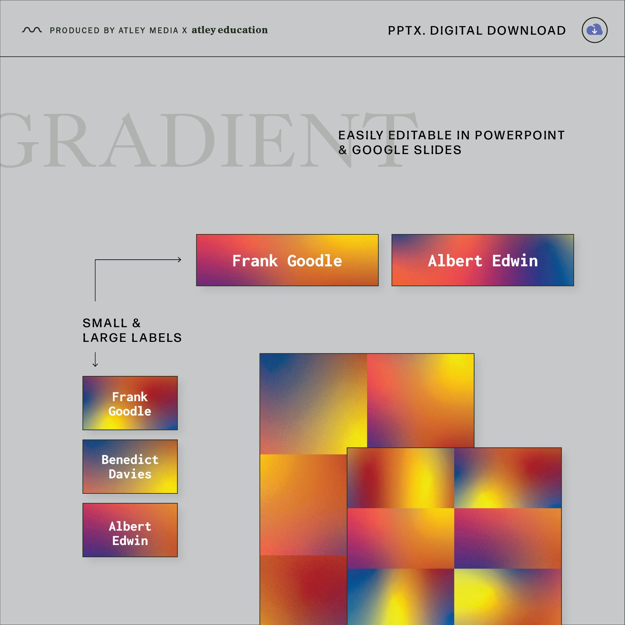 EDITABLE Gradient Name Plates, Labels, Name Tags & Table Numbers Back ...