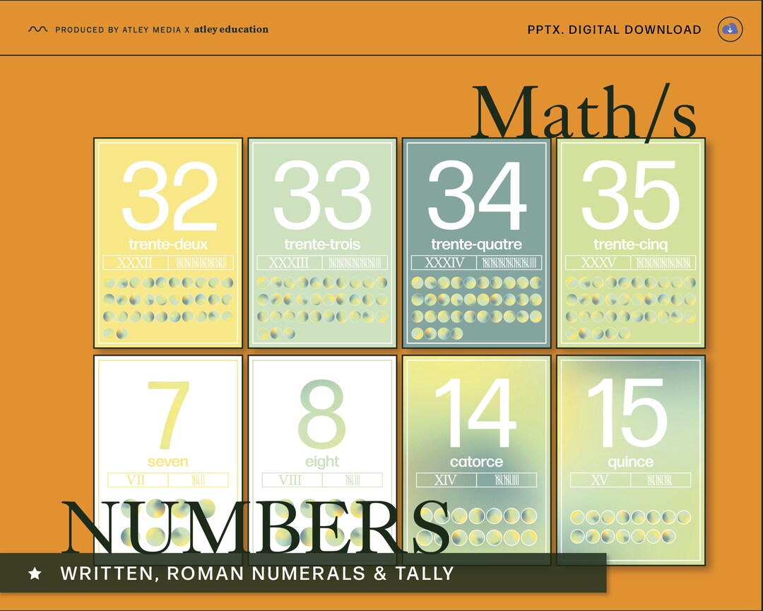 EDITABLE Number Cards - Written, Roman Numerals & Tally Format - Light ...