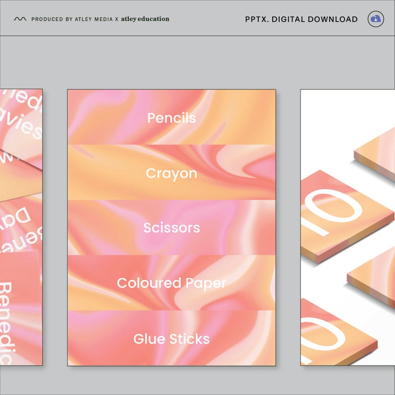 EDITABLE Sunset Holographic Name Plates, Labels, Name Tags & Table ...