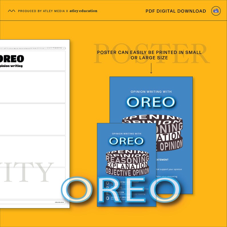 OREO Opinion Writing Worksheet & Poster - English Writing Tool ...