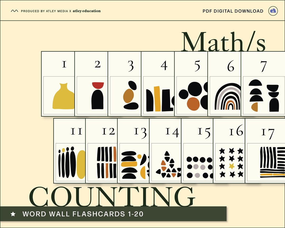 Number Cards 1-20 - Word Wall & Class Decoration - Scandinavian ...